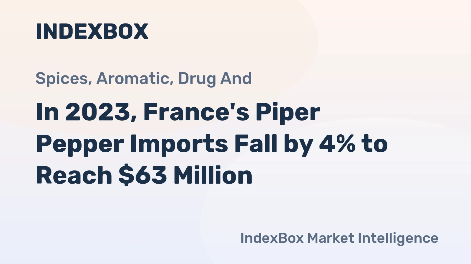 In 2023, France's Piper Pepper Imports Fall by 4% to Reach $63 Million