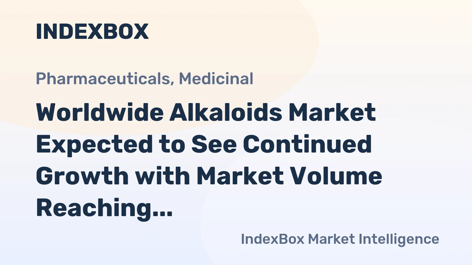 Worldwide Alkaloids Market Expected to See Continued Growth with Market Volume Reaching 706K Tons by 2035, Valued at $38.4B