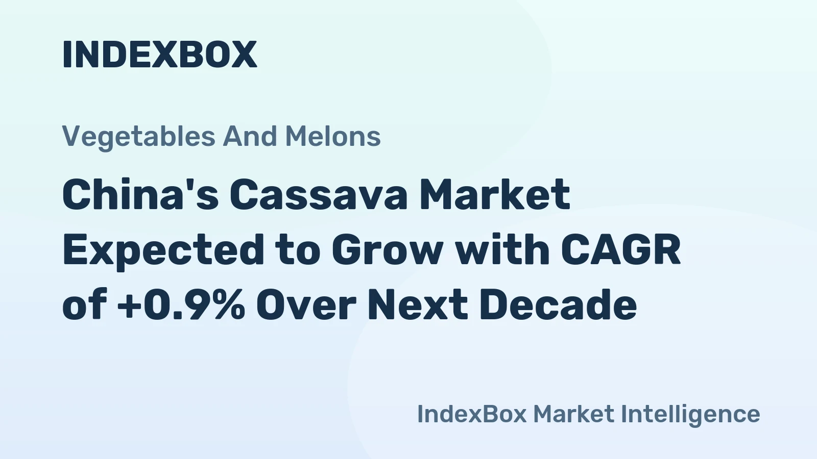 China's Cassava Market Expected to Grow with CAGR of +0.9% Over Next Decade