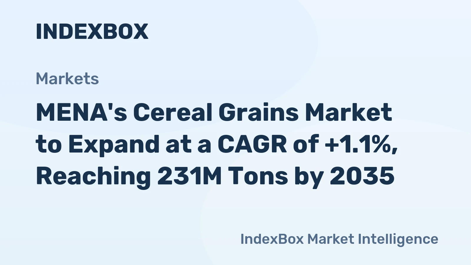 MENA's Cereal Grains Market to Expand at a CAGR of +1.1%, Reaching 231M Tons by 2035