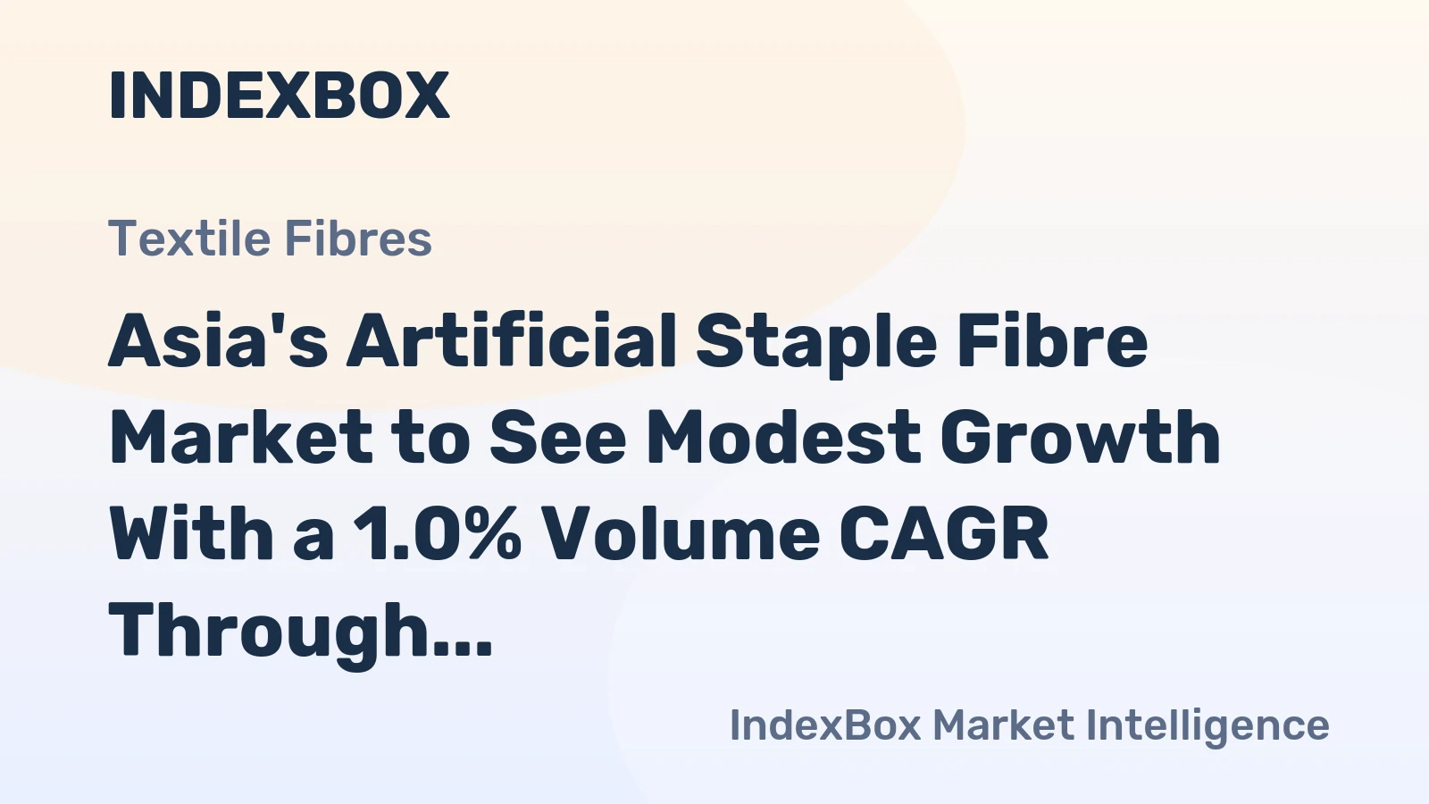 Asia's Artificial Staple Fibre Market to See Modest Growth With a 1.0% Volume CAGR Through 2035
