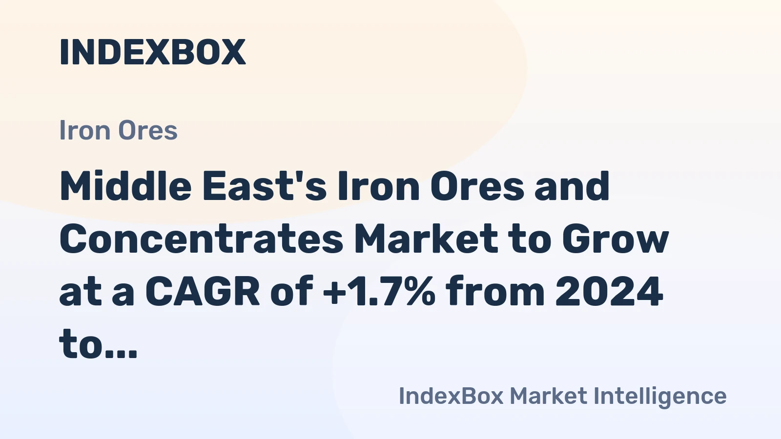 Middle East's Iron Ores and Concentrates Market to Grow at a CAGR of +1.7% from 2024 to 2035