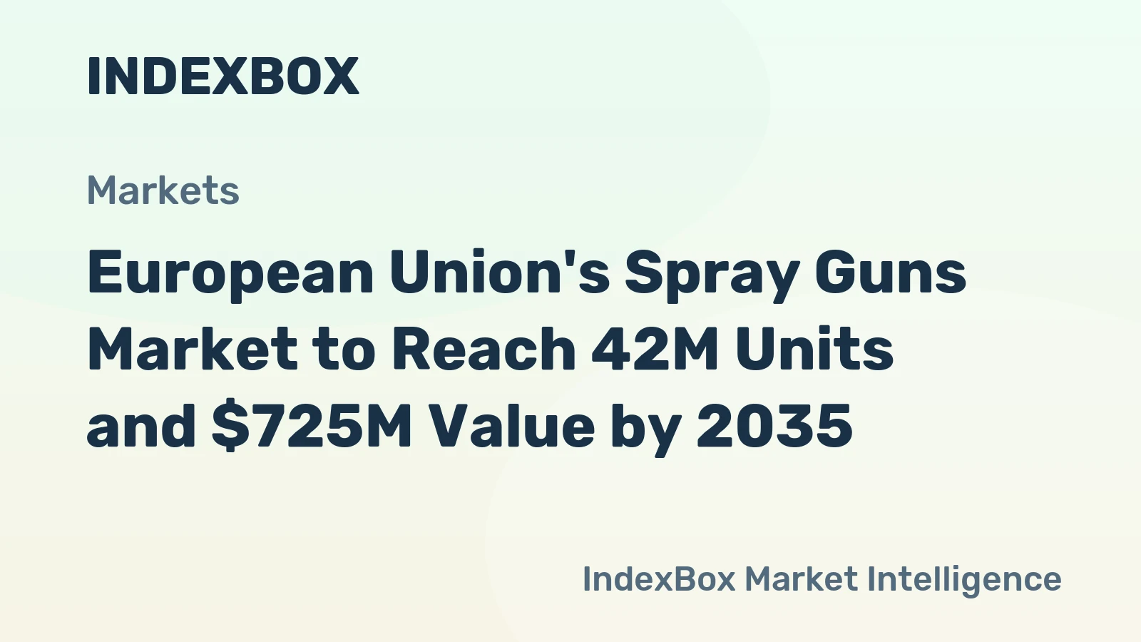 European Union's Spray Guns Market to Reach 42M Units and $725M Value by 2035
