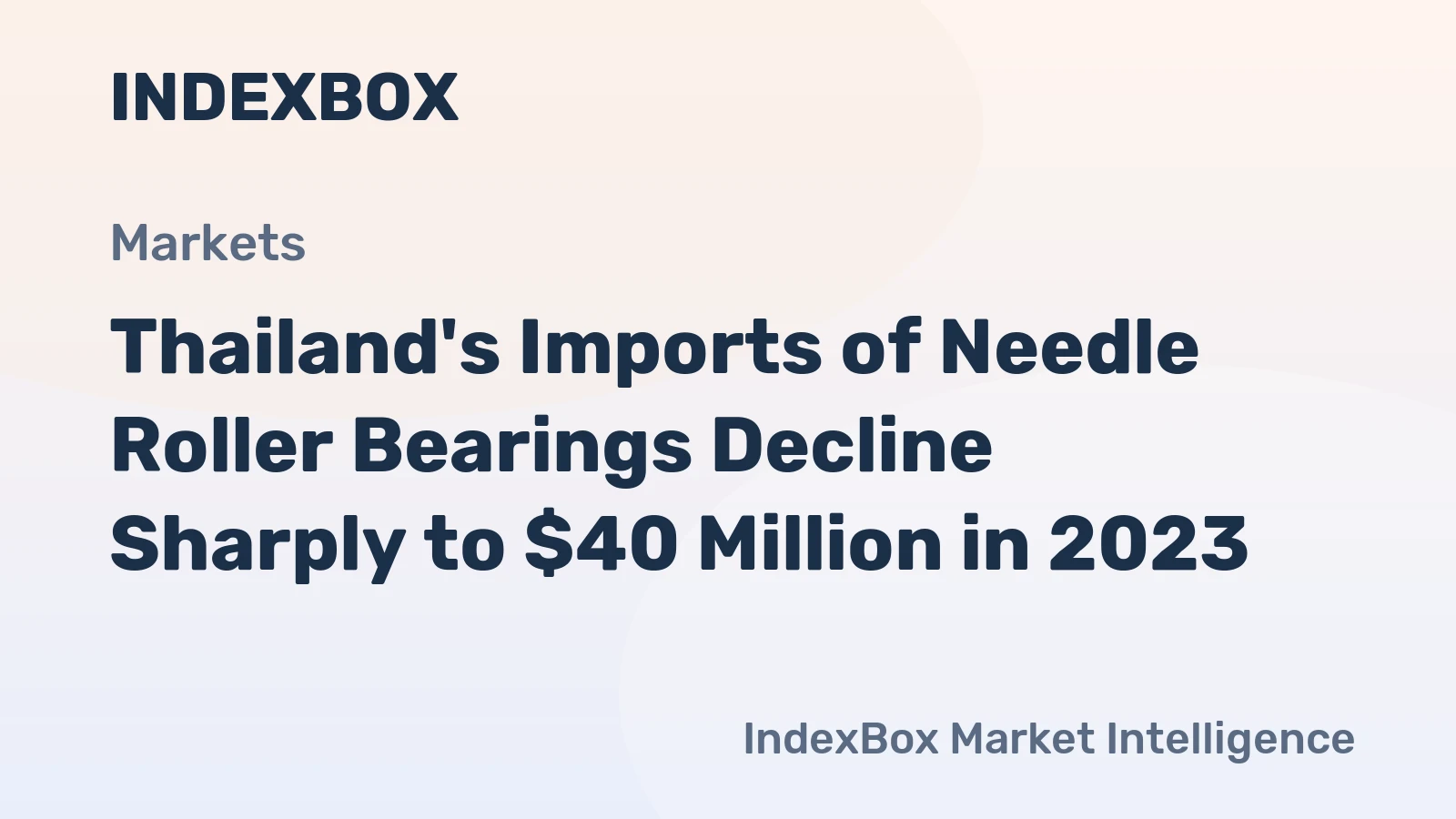 Thailand's Imports of Needle Roller Bearings Decline Sharply to $40 Million in 2023
