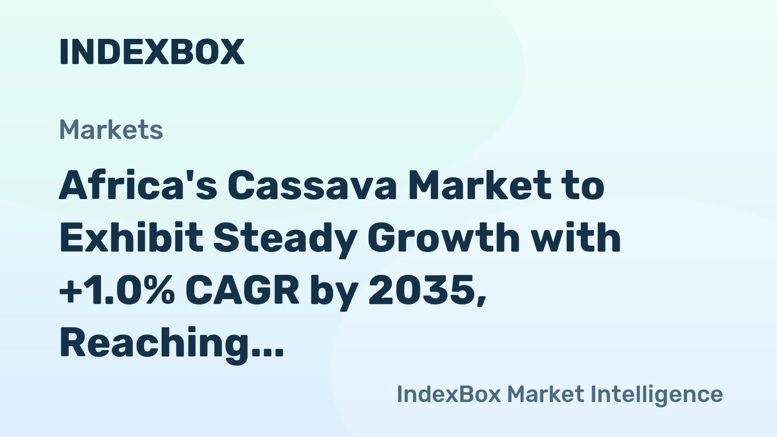Africa's Cassava Market to Exhibit Steady Growth with +1.0% CAGR by 2035, Reaching $158B in Value