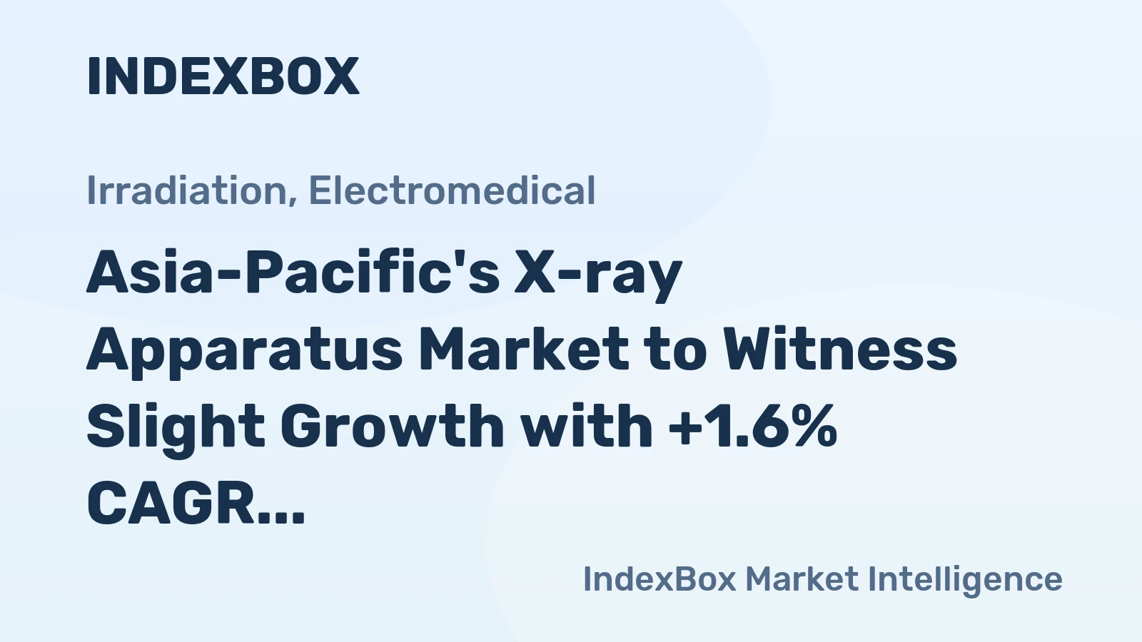 Asia-Pacific's X-ray Apparatus Market to Witness Slight Growth with +1.6% CAGR