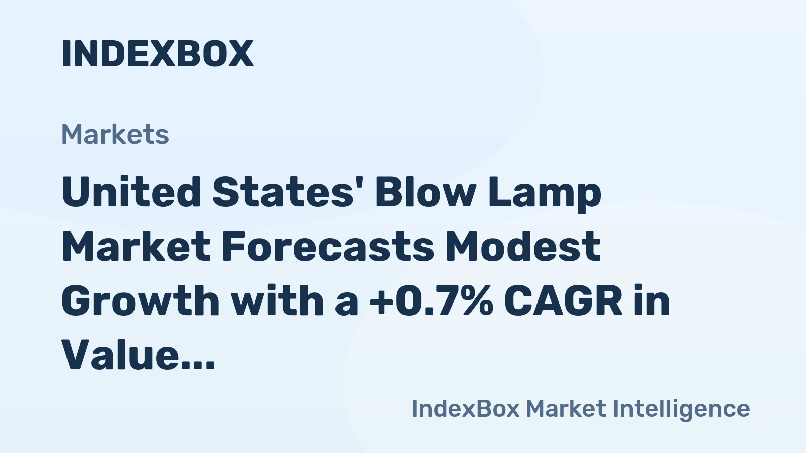 United States' Blow Lamp Market Forecasts Modest Growth with a +0.7% CAGR in Value
