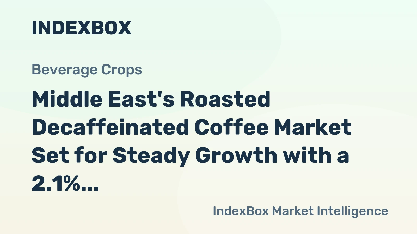 Middle East's Roasted Decaffeinated Coffee Market Set for Steady Growth with a 2.1% CAGR