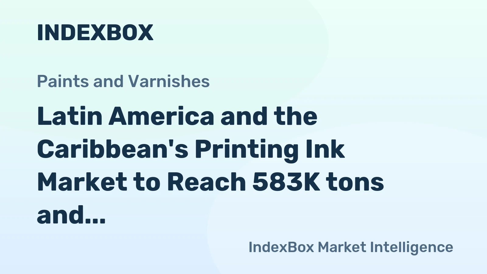 Latin America and the Caribbean's Printing Ink Market to Reach 583K tons and $3.9B by 2035