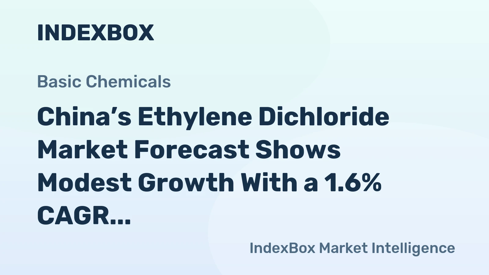 China’s Ethylene Dichloride Market Forecast Shows Modest Growth With a 1.6% CAGR Through 2035