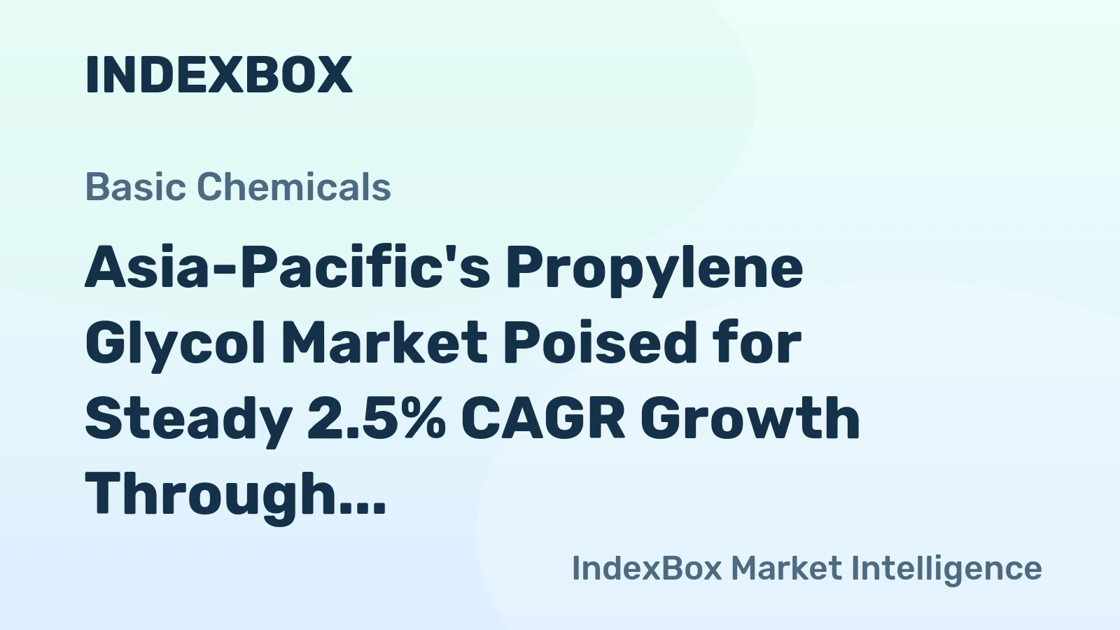 Asia-Pacific's Propylene Glycol Market Poised for Steady 2.5% CAGR Growth Through 2035