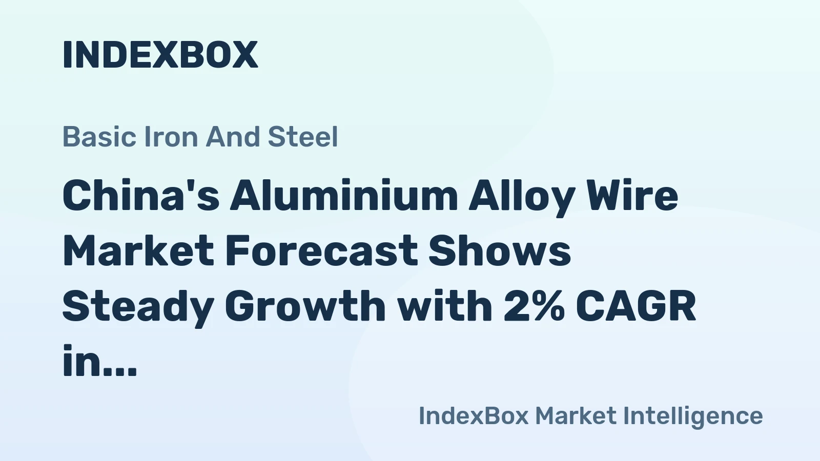 China's Aluminium Alloy Wire Market Forecast Shows Steady Growth with 2% CAGR in Value Terms