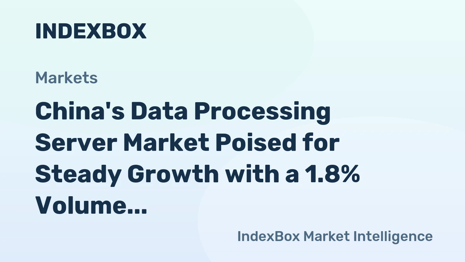 China's Data Processing Server Market Poised for Steady Growth with a 1.8% Volume CAGR Through 2035