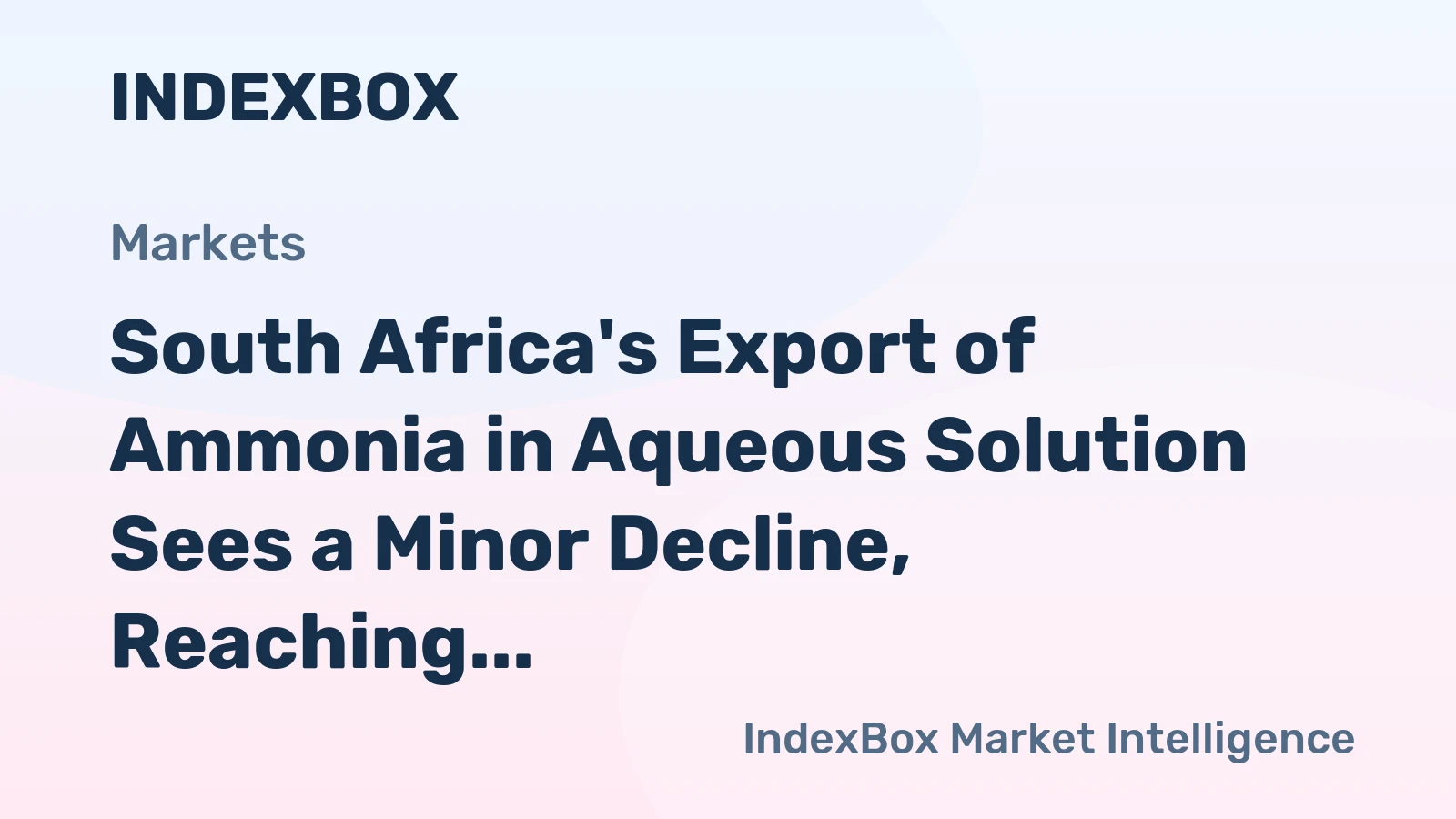 South Africa's Export of Ammonia in Aqueous Solution Sees a Minor Decline, Reaching $821K in 2023