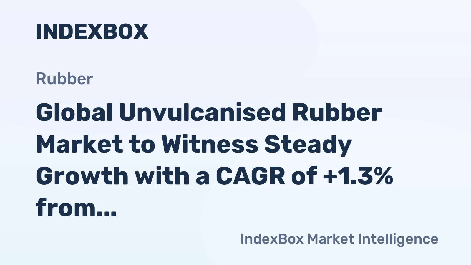 Global Unvulcanised Rubber Market to Witness Steady Growth with a CAGR of +1.3% from 2024 to 2035, Reaching $30.1B