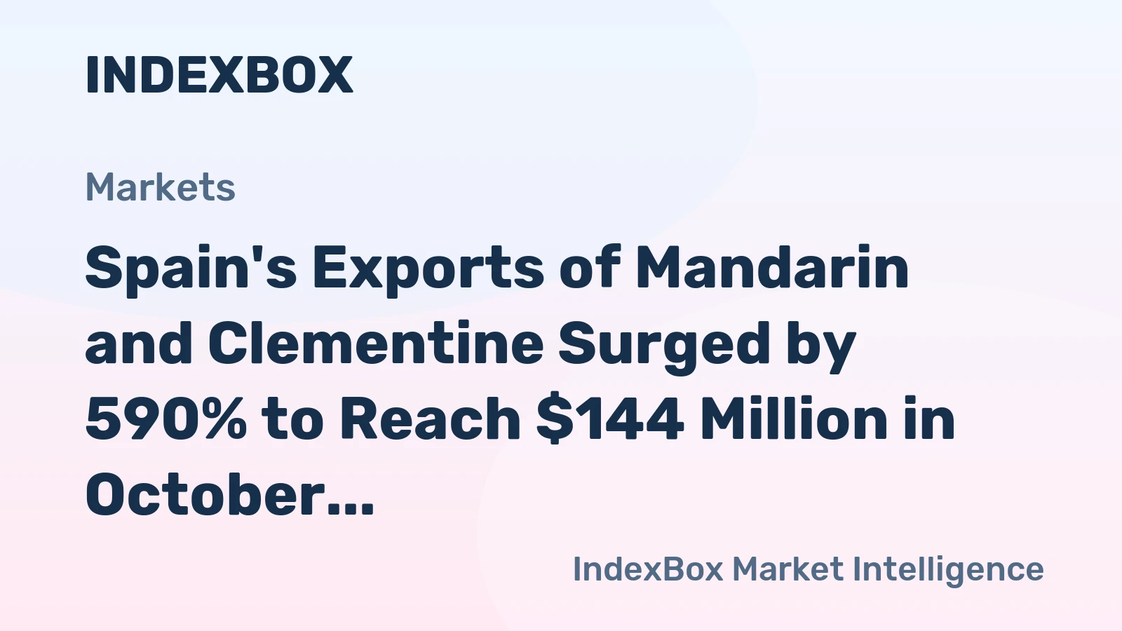 Spain's Exports of Mandarin and Clementine Surged by 590% to Reach $144 Million in October 2023