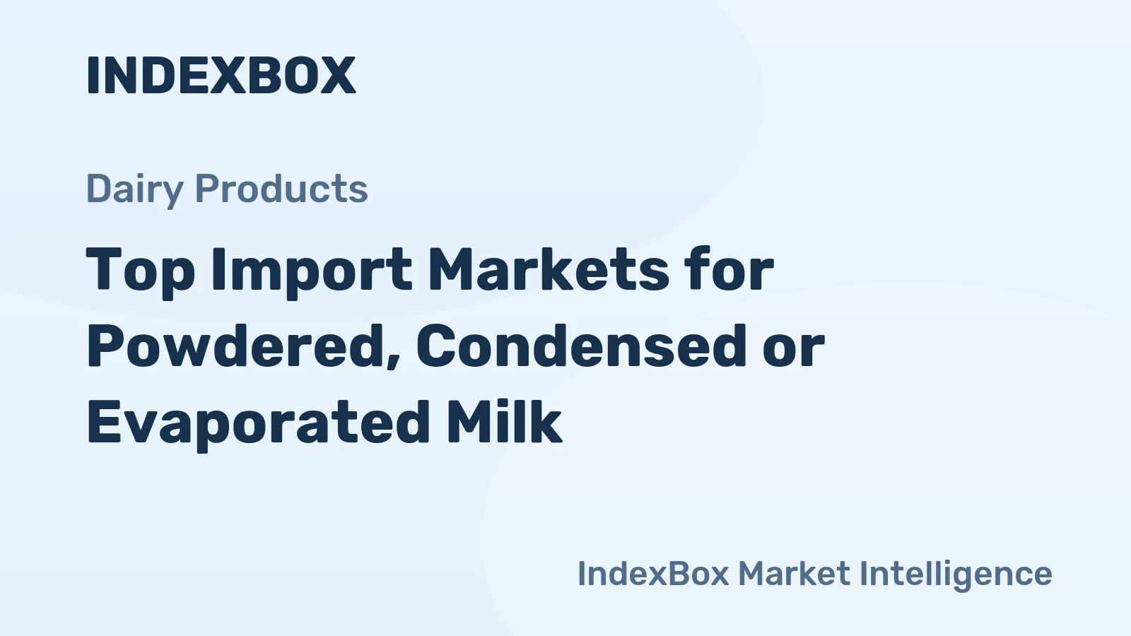 Top Import Markets for Powdered, Condensed or Evaporated Milk