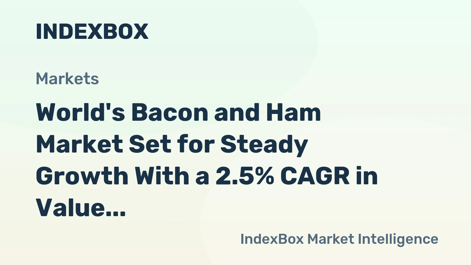 World's Bacon and Ham Market Set for Steady Growth With a 2.5% CAGR in Value Through 2035
