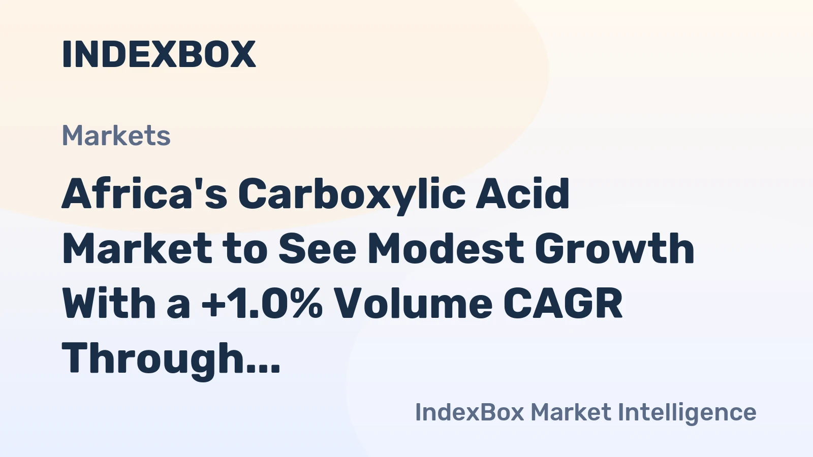 Africa's Carboxylic Acid Market to See Modest Growth With a +1.0% Volume CAGR Through 2035