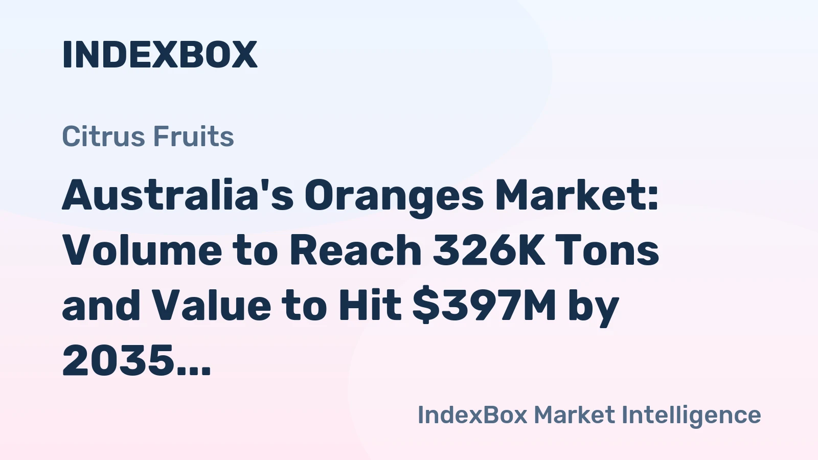 Australia's Oranges Market: Volume to Reach 326K Tons and Value to Hit $397M by 2035