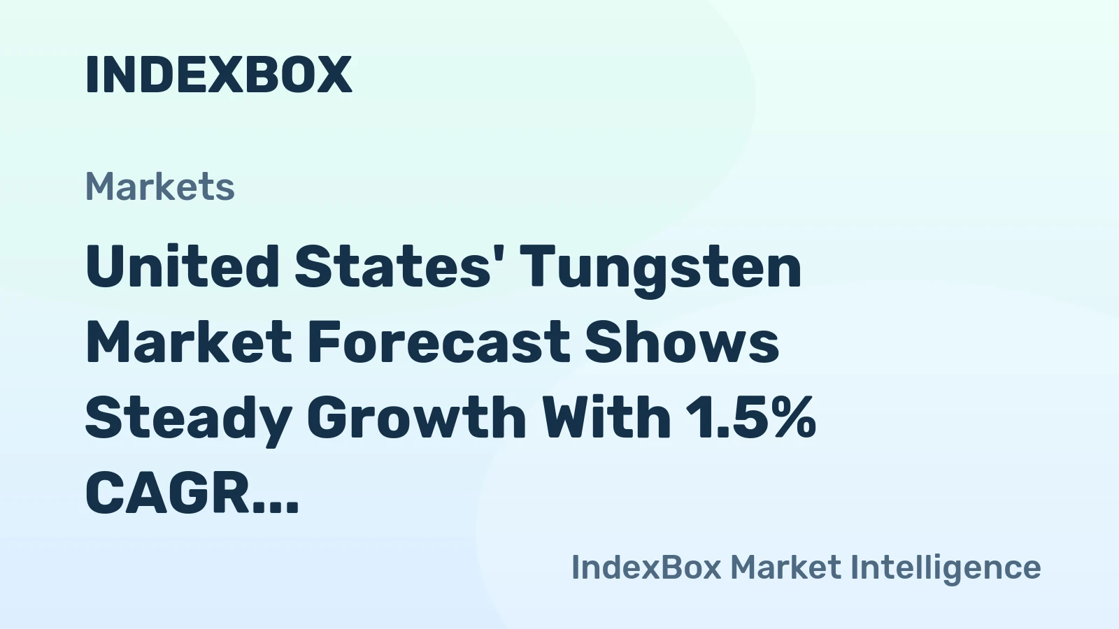 United States' Tungsten Market Forecast Shows Steady Growth With 1.5% CAGR Through 2035