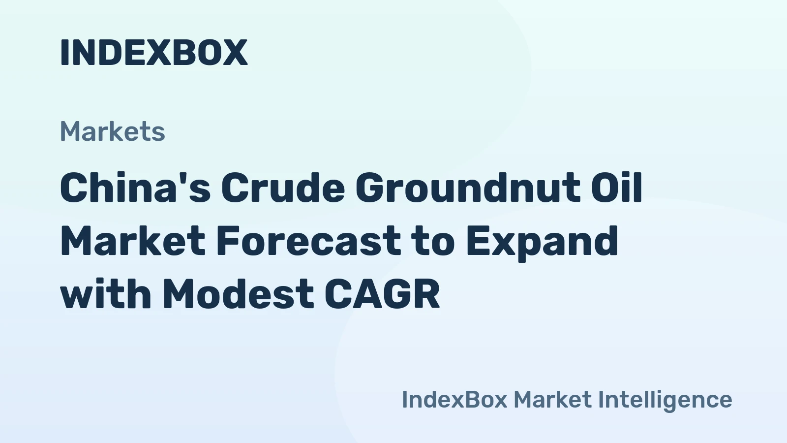 China's Crude Groundnut Oil Market Forecast to Expand with Modest CAGR