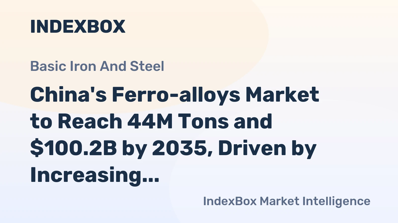 China's Ferro-alloys Market to Reach 44M Tons and $100.2B by 2035, Driven by Increasing Demand