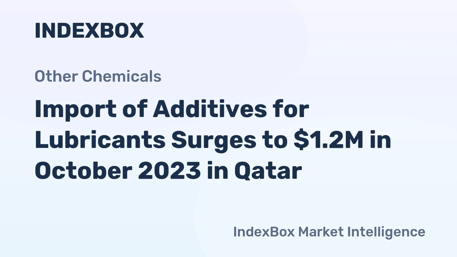 Import of Additives for Lubricants Surges to $1.2M in October 2023 in Qatar