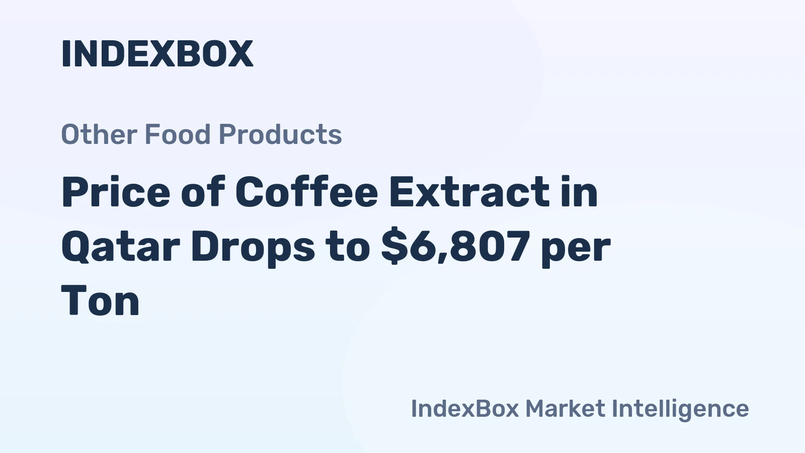 Price of Coffee Extract in Qatar Drops to $6,807 per Ton