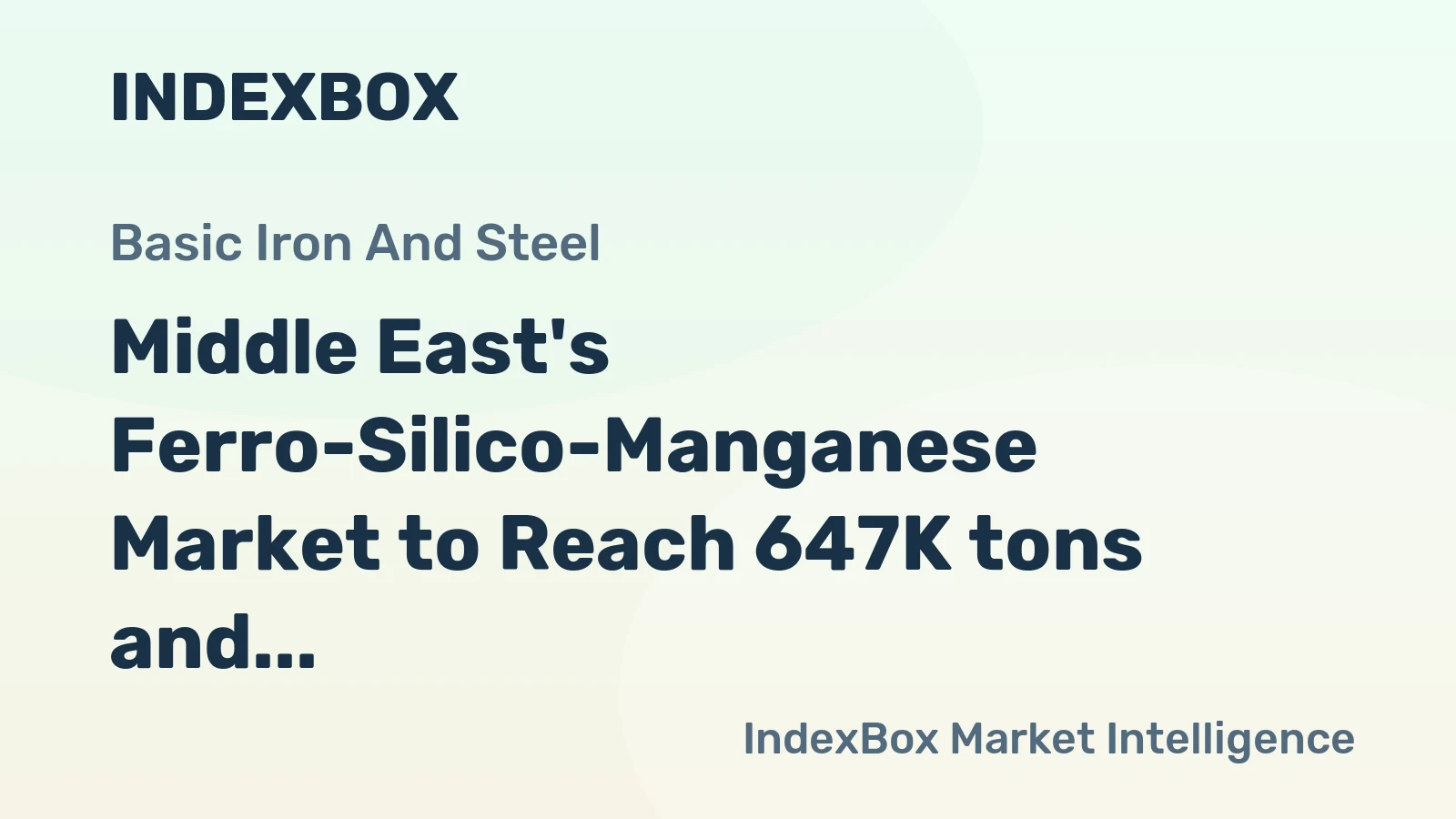 Middle East's Ferro-Silico-Manganese Market to Reach 647K tons and $732M by 2035