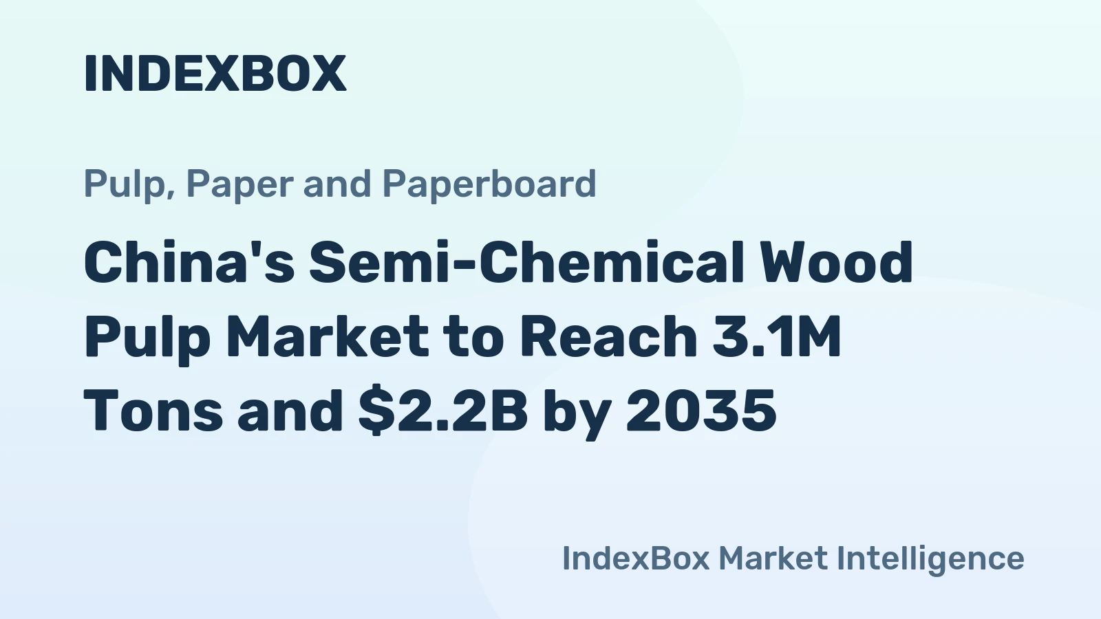 China's Semi-Chemical Wood Pulp Market to Reach 3.1M Tons and $2.2B by 2035