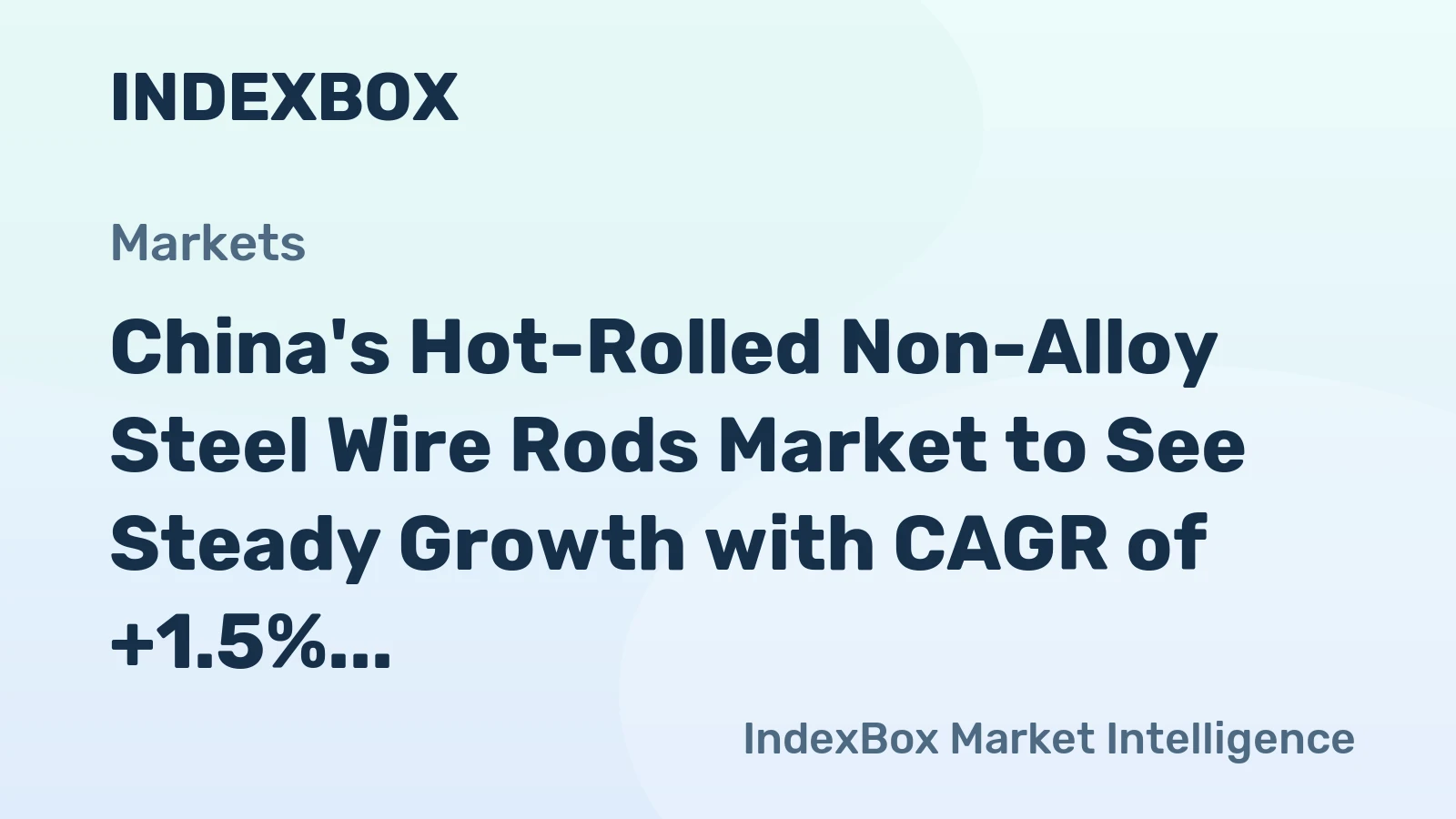 China's Hot-Rolled Non-Alloy Steel Wire Rods Market to See Steady Growth with CAGR of +1.5% from 2024-2035
