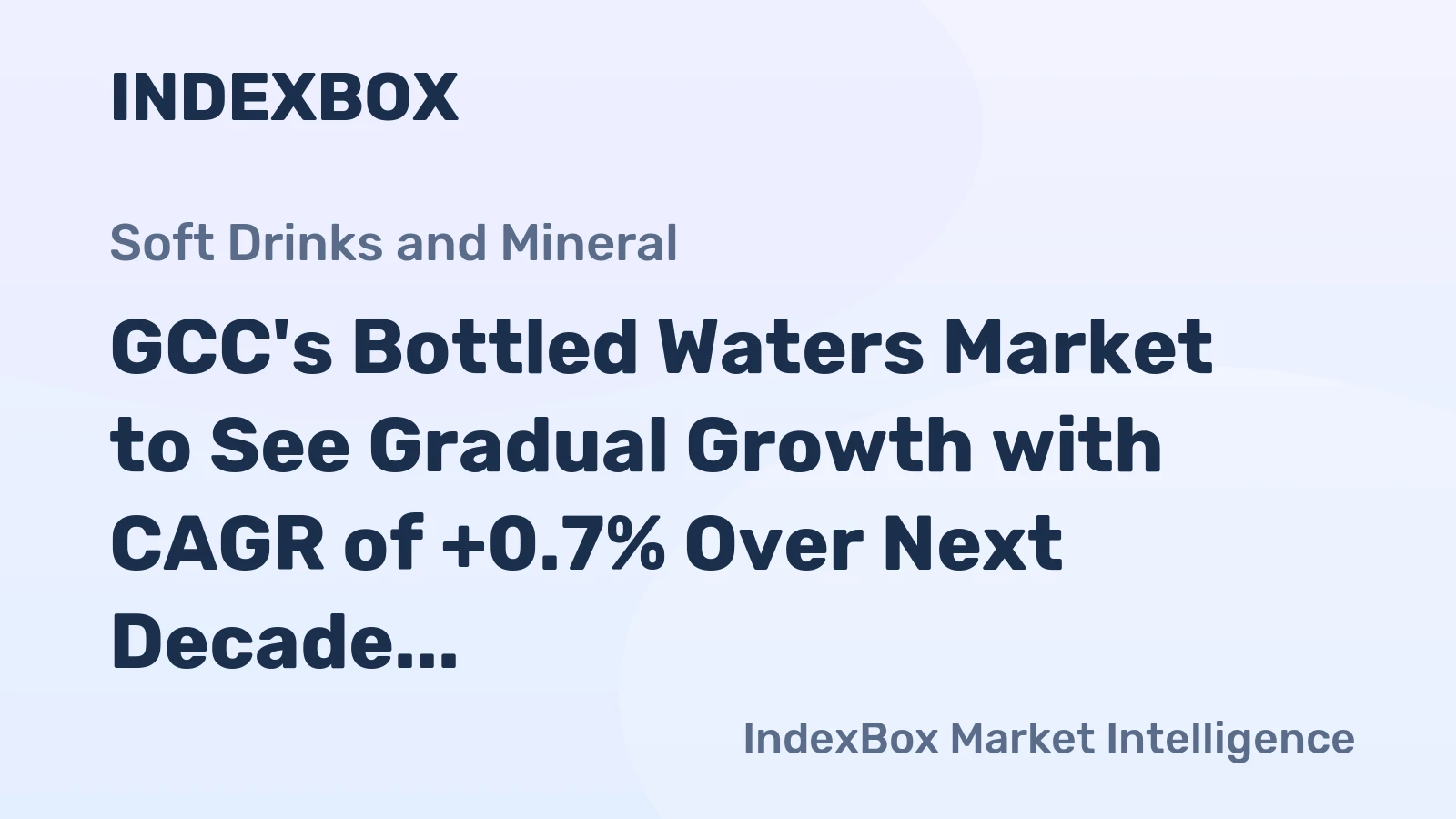 GCC's Bottled Waters Market to See Gradual Growth with CAGR of +0.7% Over Next Decade