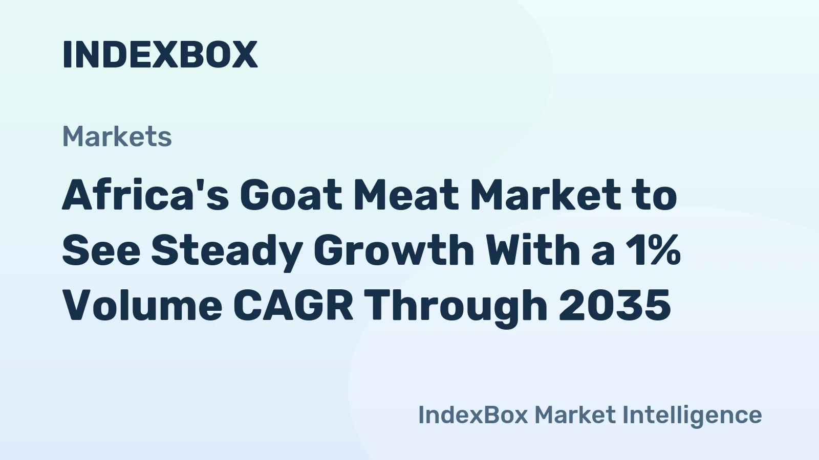 Africa's Goat Meat Market to See Steady Growth With a 1% Volume CAGR Through 2035