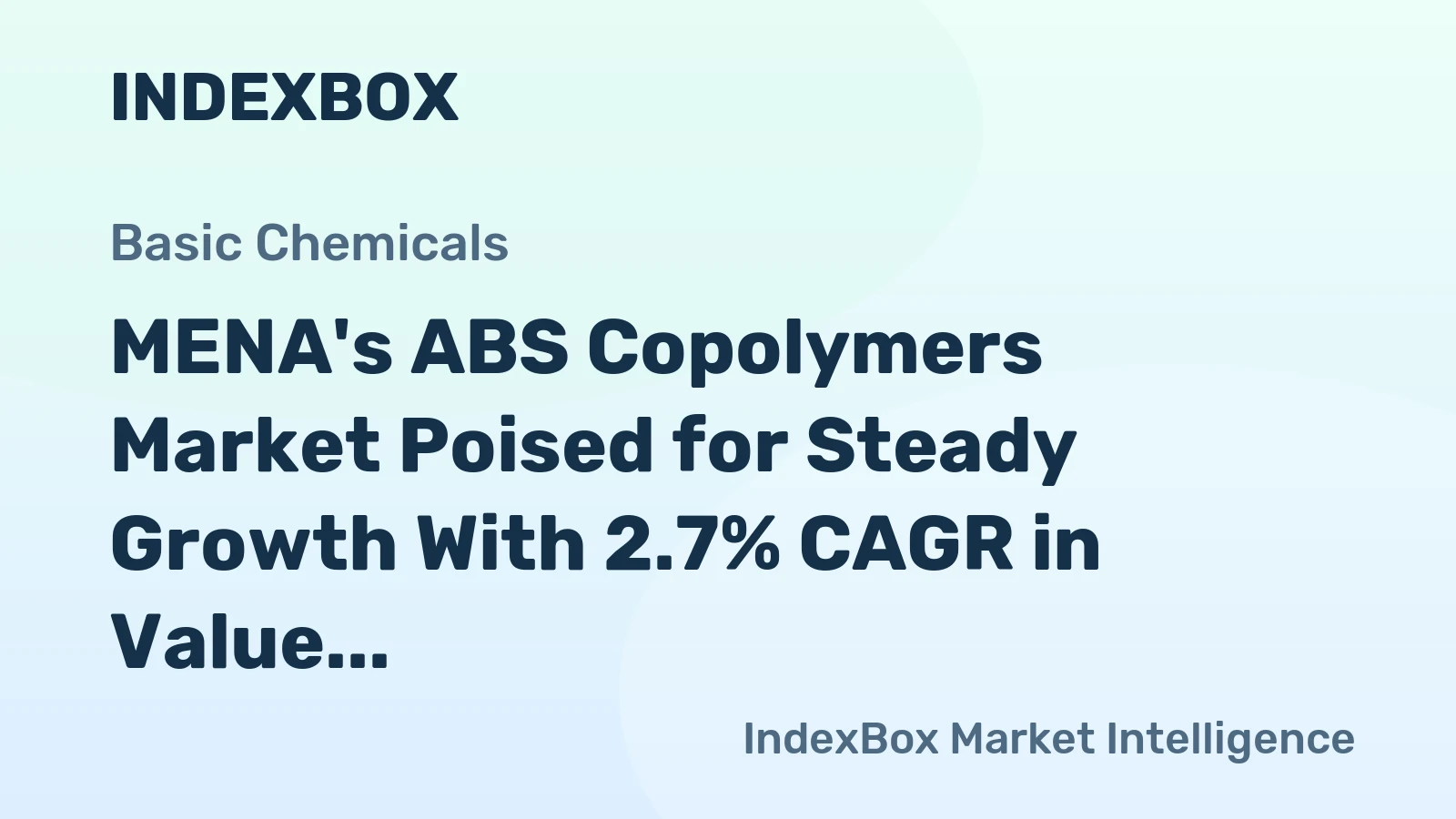 MENA's ABS Copolymers Market Poised for Steady Growth With 2.7% CAGR in Value Through 2035