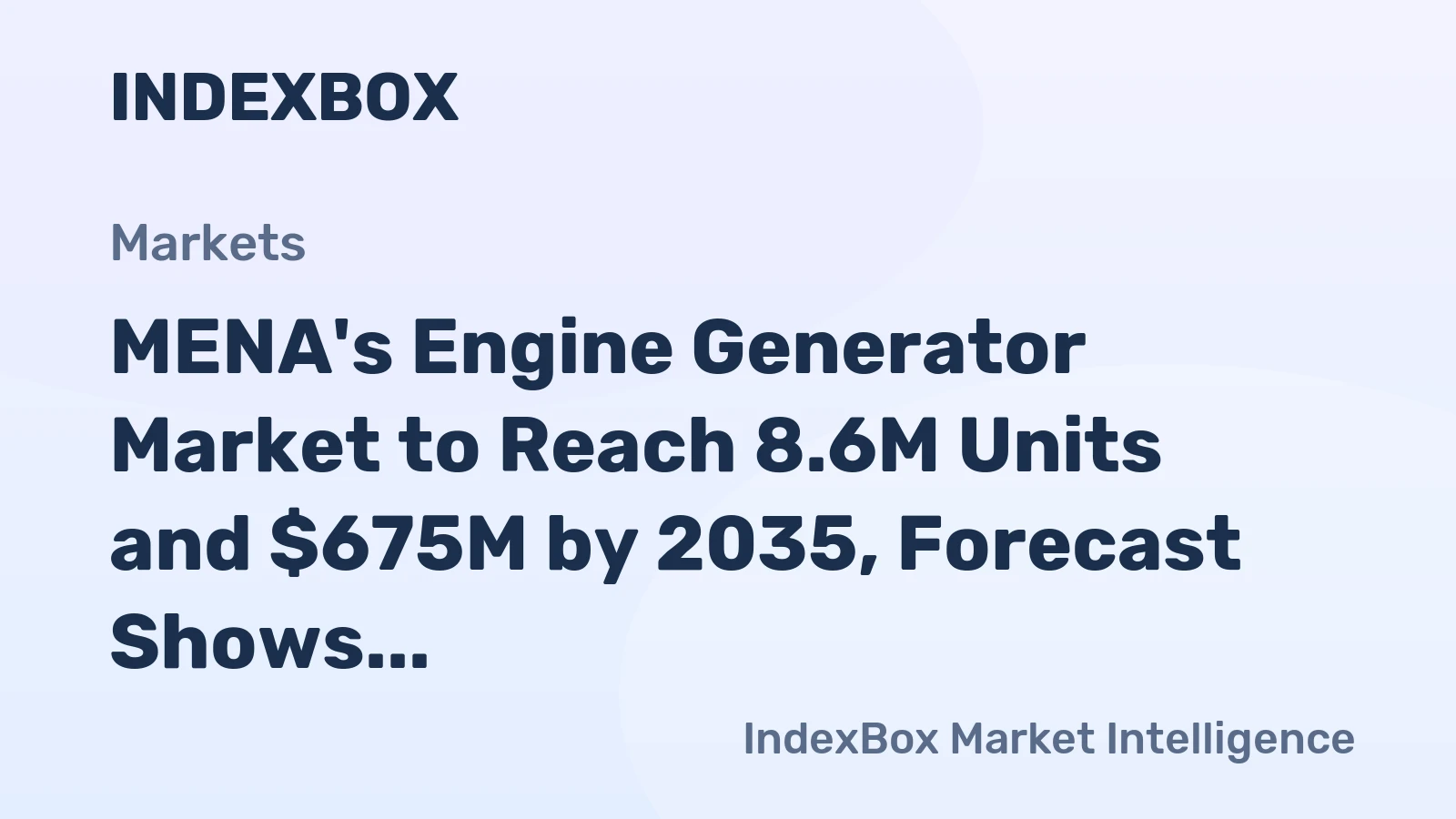 MENA's Engine Generator Market to Reach 8.6M Units and $675M by 2035, Forecast Shows