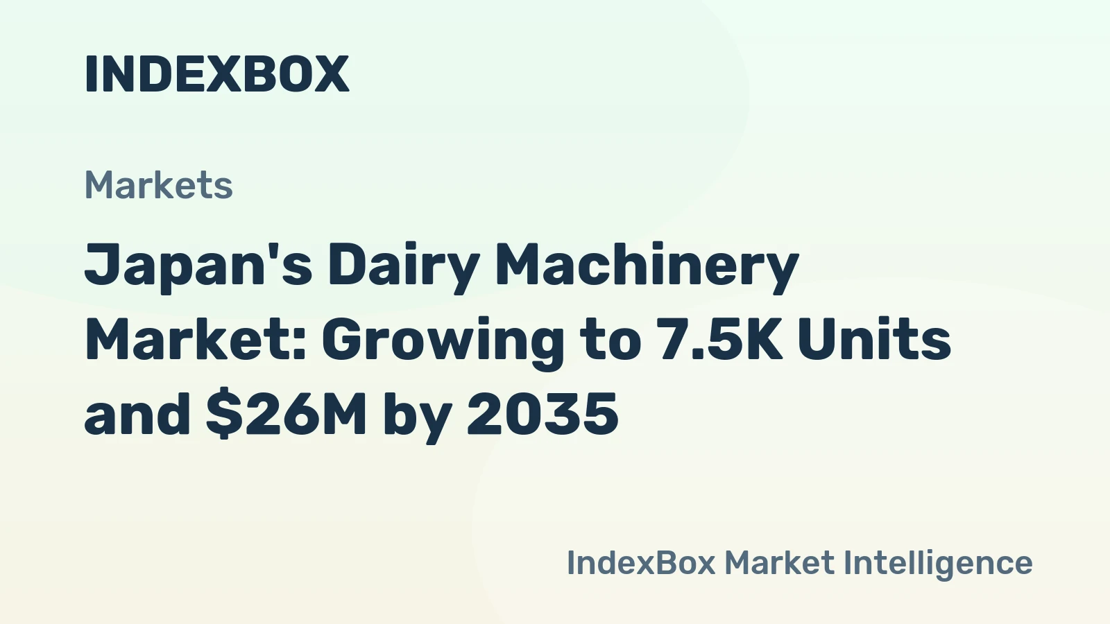 Japan's Dairy Machinery Market: Growing to 7.5K Units and $26M by 2035