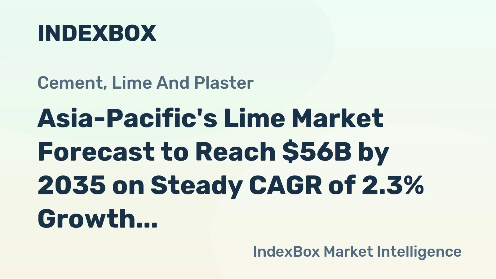 Asia-Pacific's Lime Market Forecast to Reach $56B by 2035 on Steady CAGR of 2.3% Growth