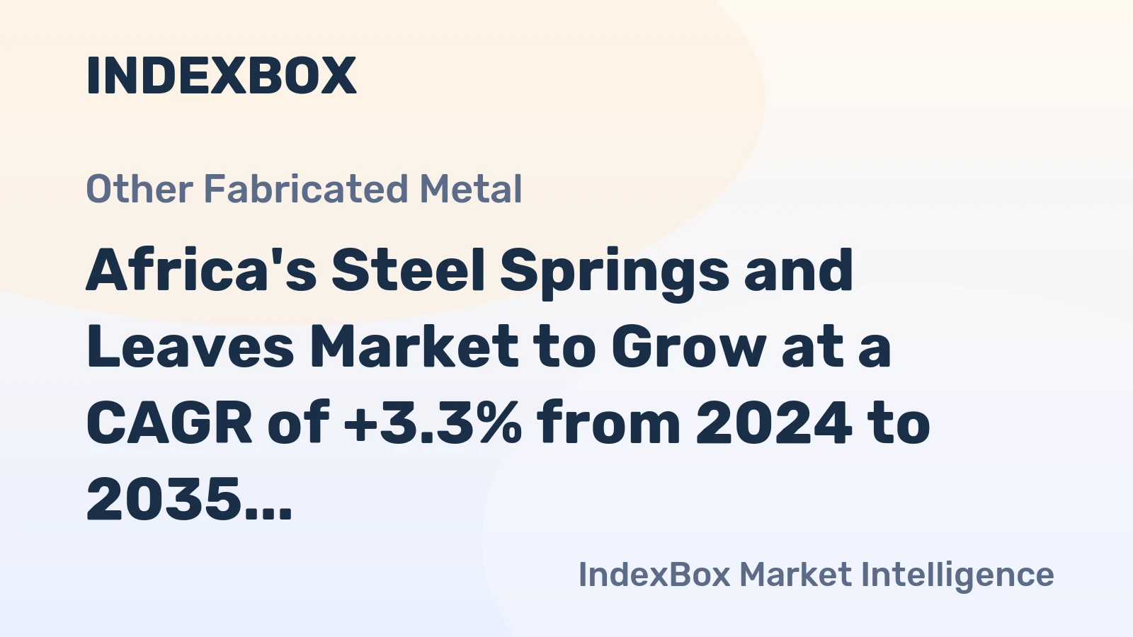 Africa's Steel Springs and Leaves Market to Grow at a CAGR of +3.3% from 2024 to 2035, Reaching $32.5B in Value