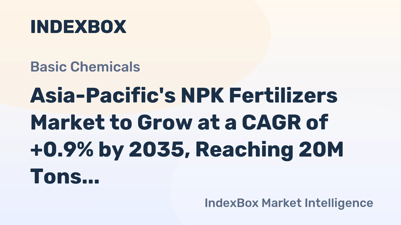 Asia-Pacific's NPK Fertilizers Market to Grow at a CAGR of +0.9% by 2035, Reaching 20M Tons