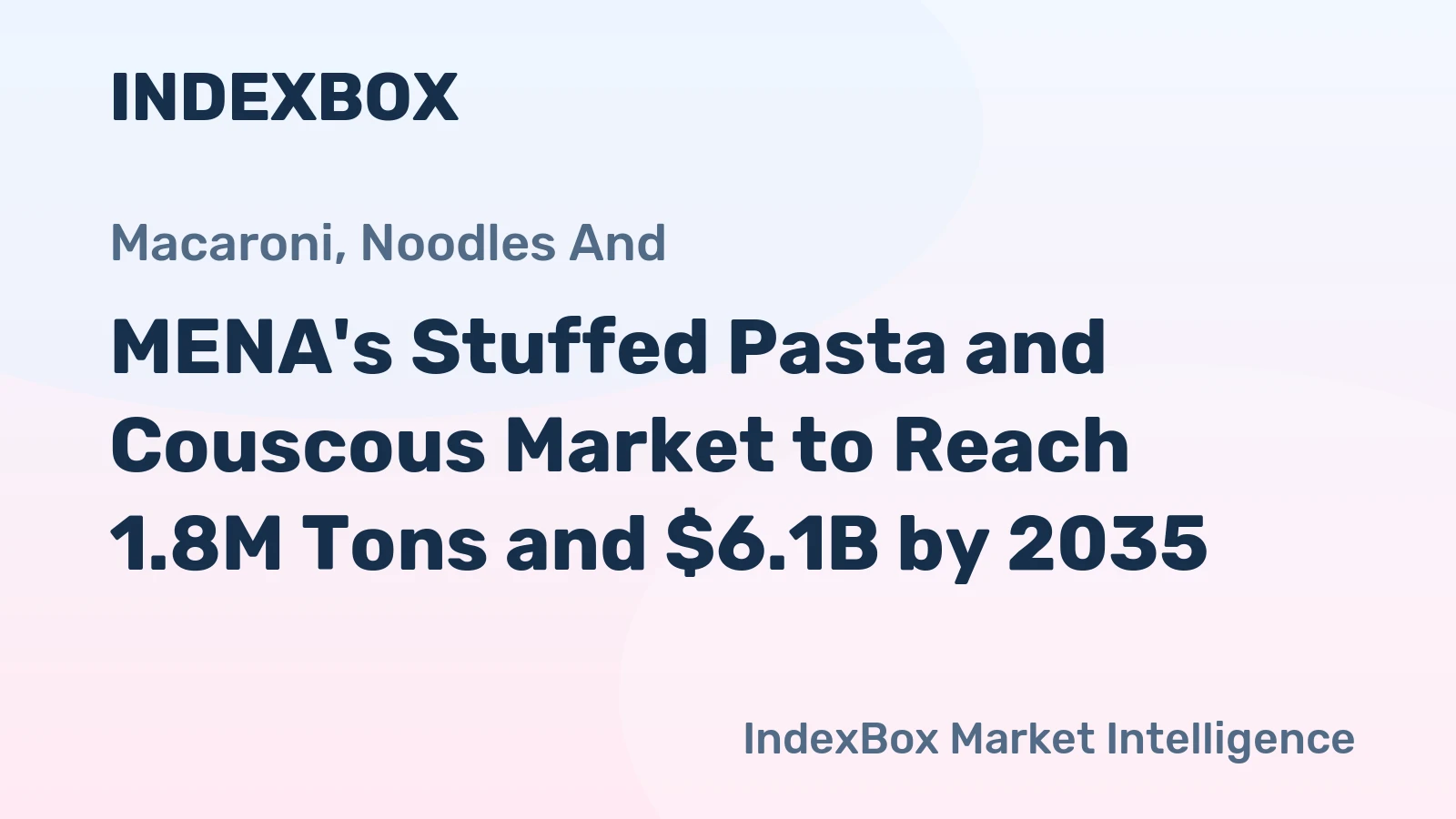 MENA's Stuffed Pasta and Couscous Market to Reach 1.8M Tons and $6.1B by 2035