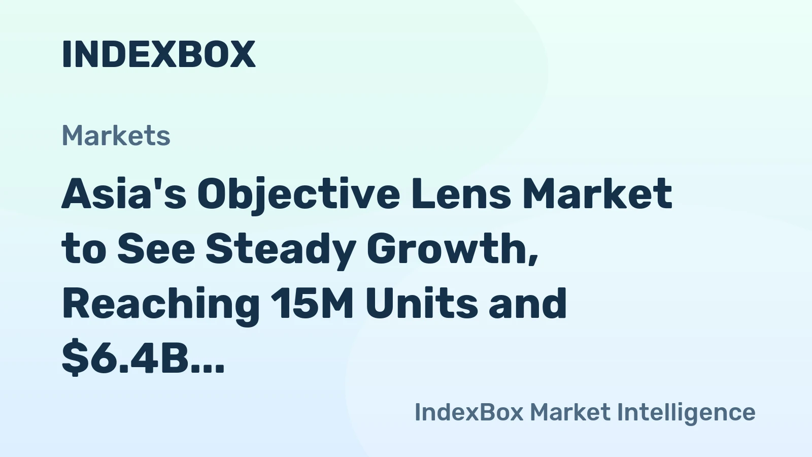 Asia's Objective Lens Market to See Steady Growth, Reaching 15M Units and $6.4B by 2035