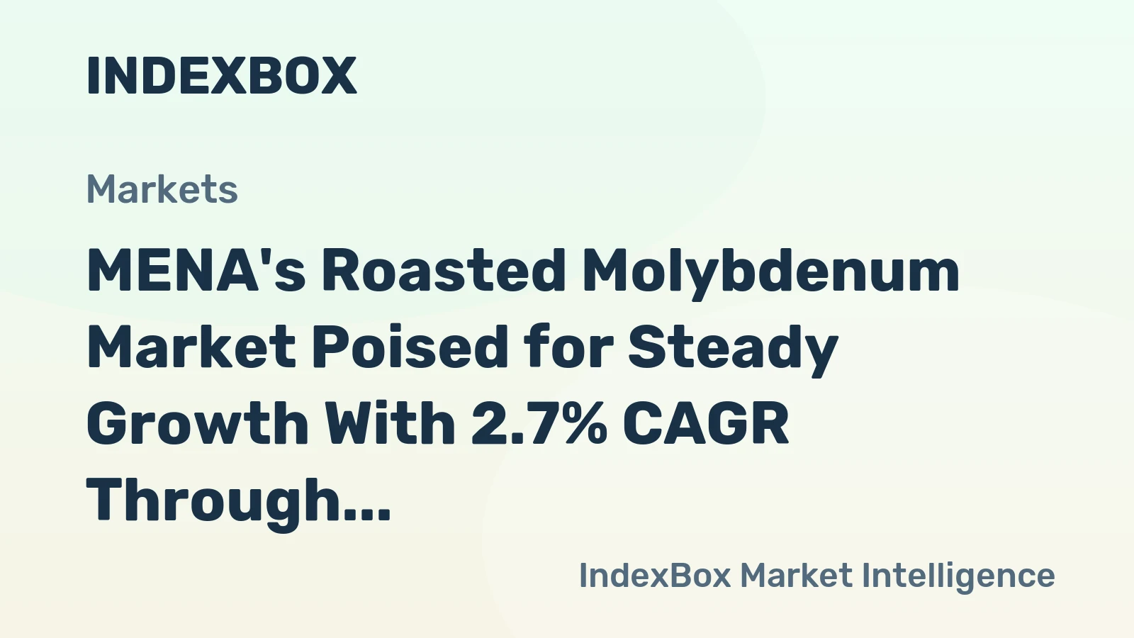 MENA's Roasted Molybdenum Market Poised for Steady Growth With 2.7% CAGR Through 2035