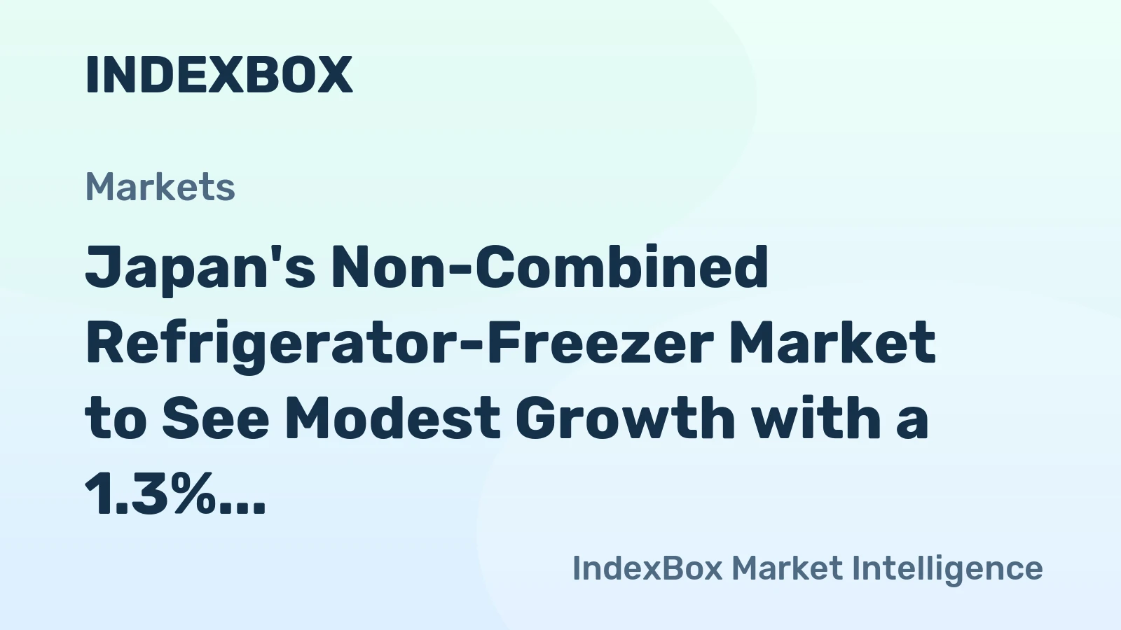 Japan's Non-Combined Refrigerator-Freezer Market to See Modest Growth with a 1.3% CAGR Through 2035