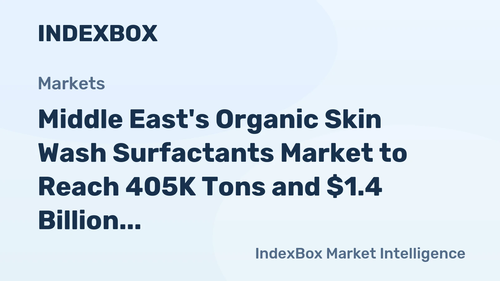 Middle East's Organic Skin Wash Surfactants Market to Reach 405K Tons and $1.4 Billion by 2035