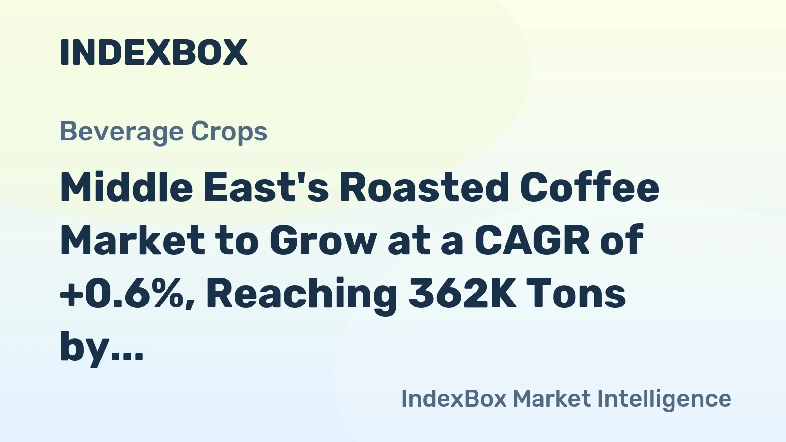 Middle East's Roasted Coffee Market to Grow at a CAGR of +0.6%, Reaching 362K Tons by 2035