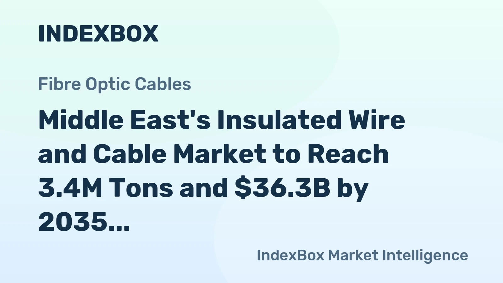 Middle East's Insulated Wire and Cable Market to Reach 3.4M Tons and $36.3B by 2035
