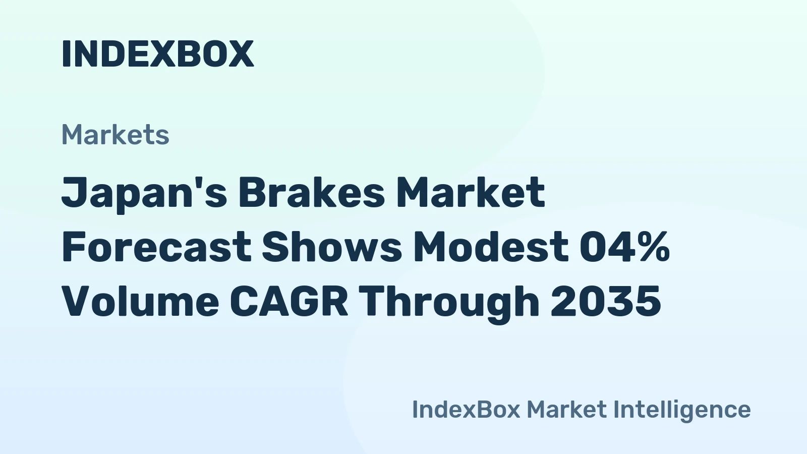 Japan's Brakes Market Forecast Shows Modest 04% Volume CAGR Through 2035