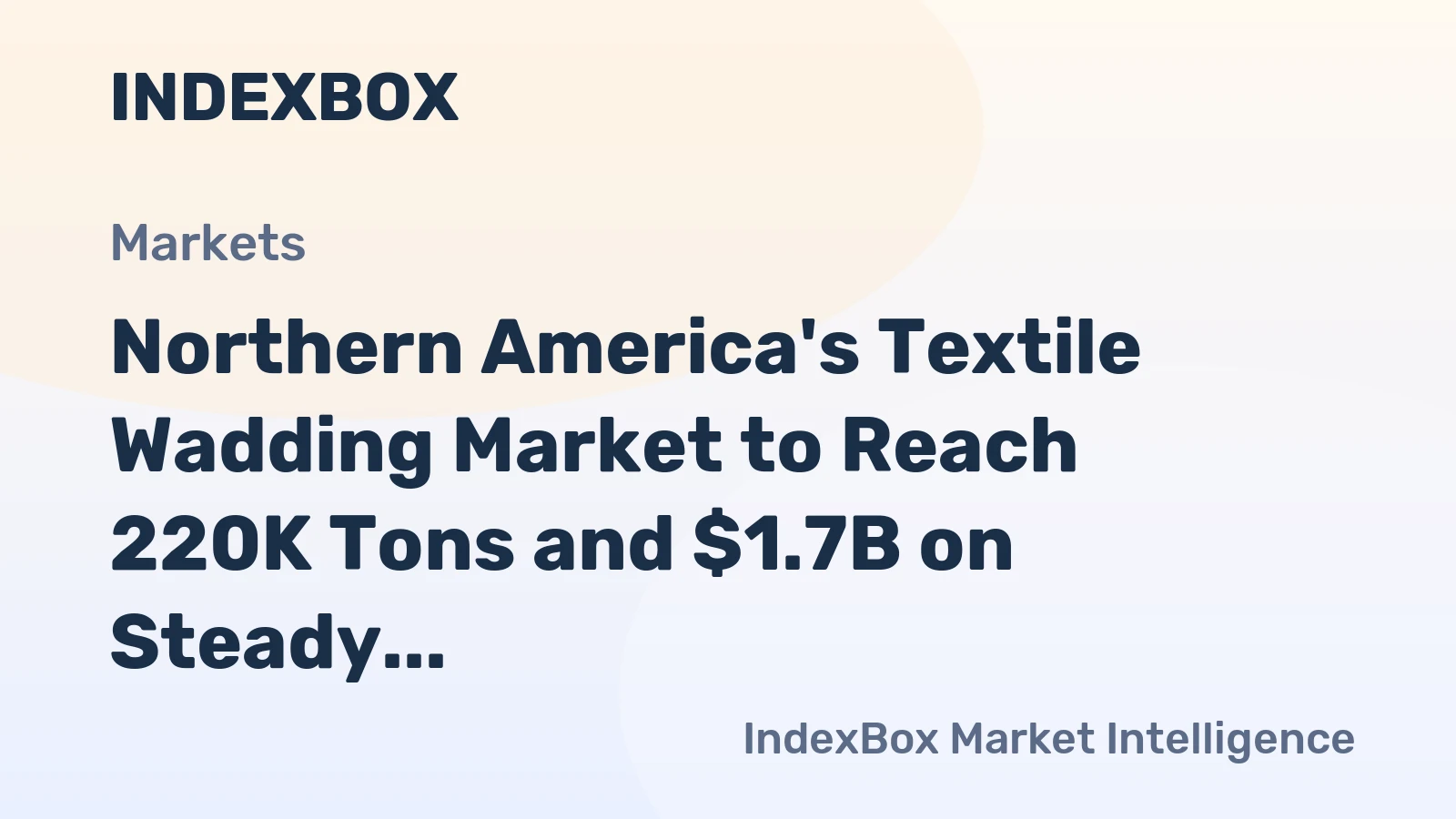Northern America's Textile Wadding Market to Reach 220K Tons and $1.7B on Steady Growth