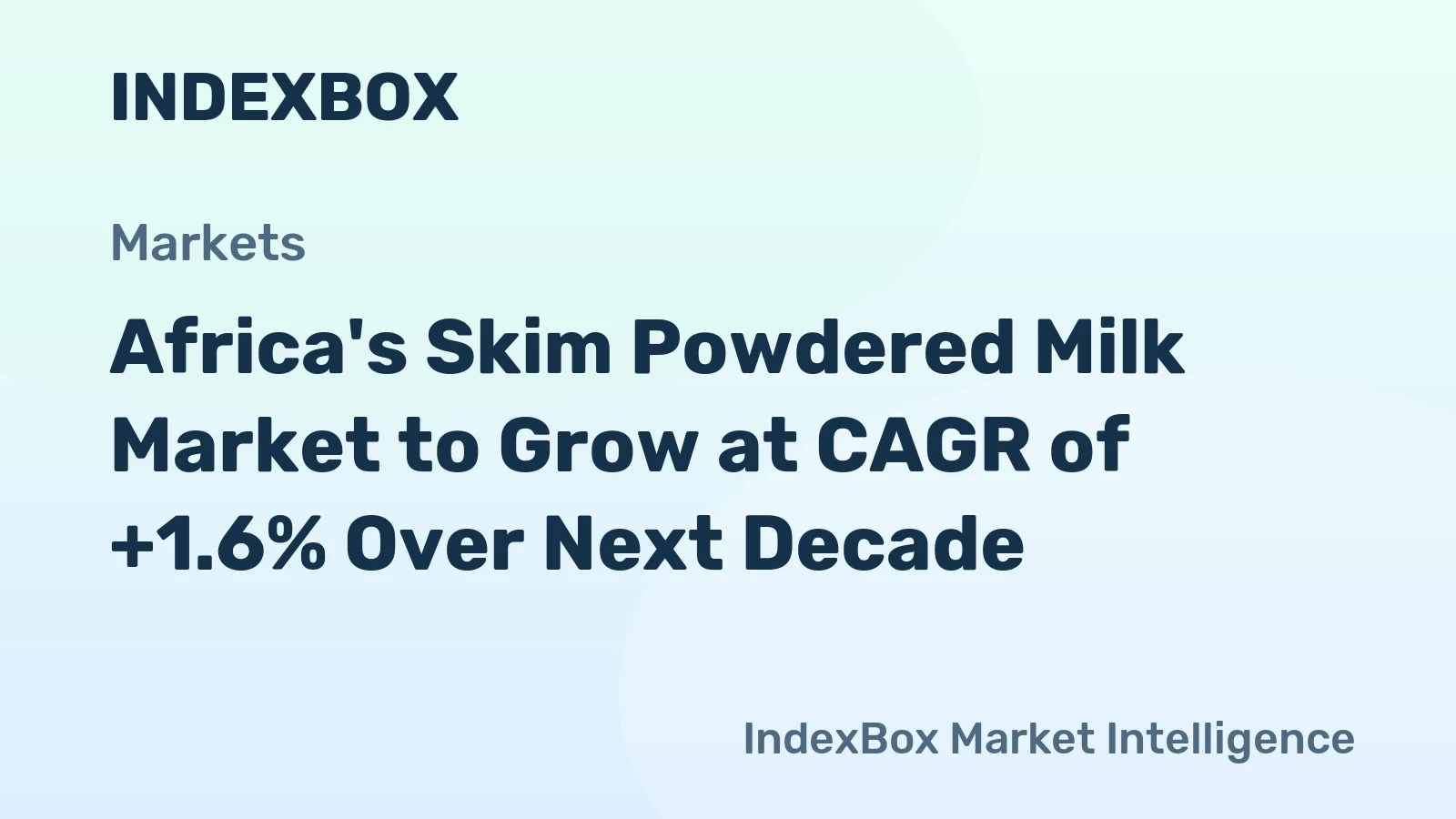 Africa's Skim Powdered Milk Market to Grow at CAGR of +1.6% Over Next Decade